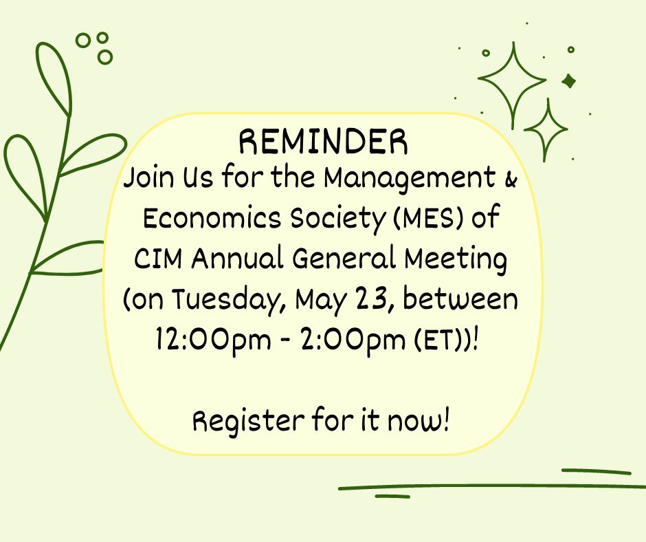 CIM MES Annual General Meeting 2023 - CIM MES
